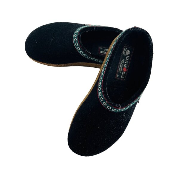 Haflinger | Shoes | Haflinger Felt Fabric Grizzly Franzl Black Slippers ...